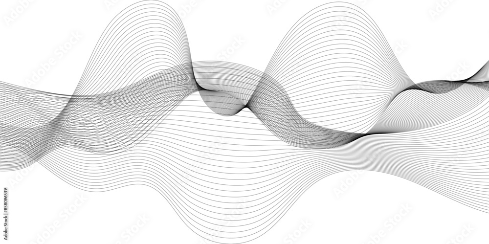 Technology and business wave lines on transparent background. Vector ...