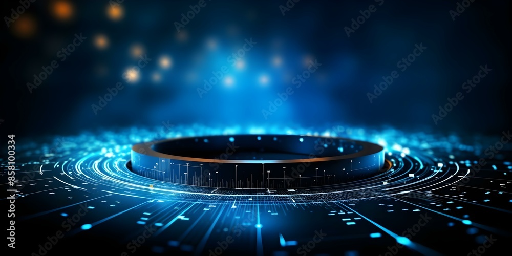 Circular Blue Data Analysis Chart for Business Statistics Presentation ...