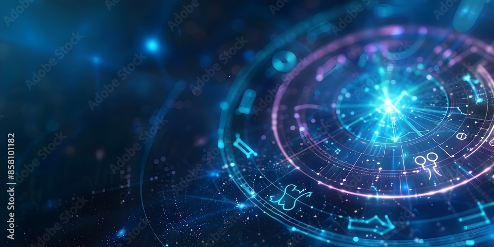 Navigating the cosmos through destiny and zodiac signs. Concept ...