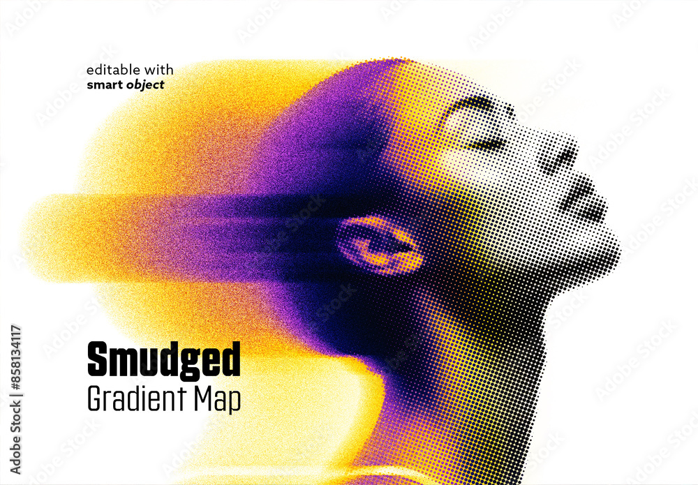 Smudged Gradient Map Effect Stock Template | Adobe Stock Smudged Gradient Map Effect Stock Template | Adobe Stock