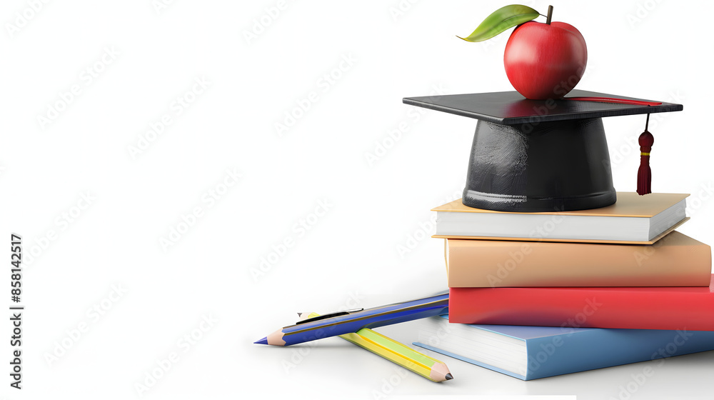 education isolated on white background, minimalism, png Stock ...