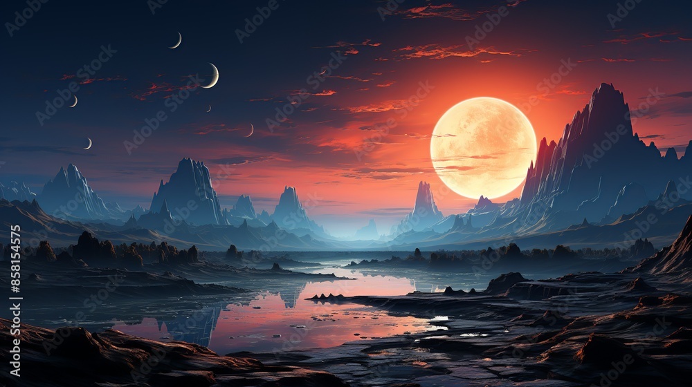 A stunning, high-quality illustration of a deep space scene, with ...