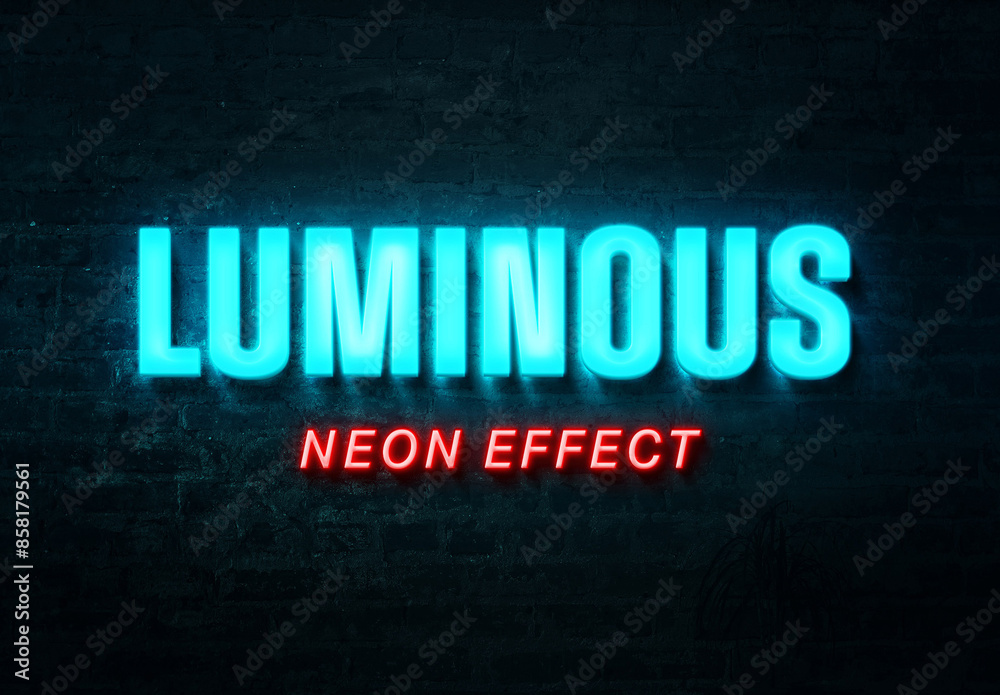Neon Lights Text Effect Mockup Stock Template | Adobe Stock