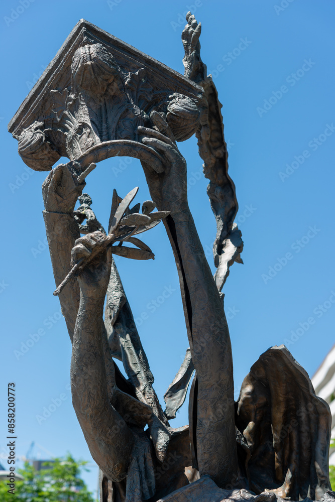 detail of public sculpture called Garden of Future Follies by Hadley ...