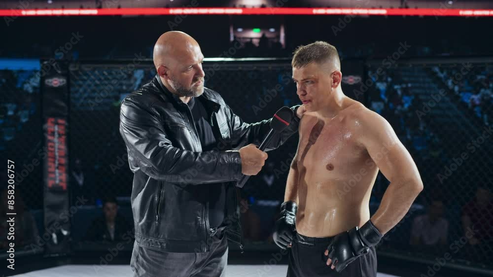 MMA Fighter, Still Sweating and Tired, Talks About a Successful Match ...