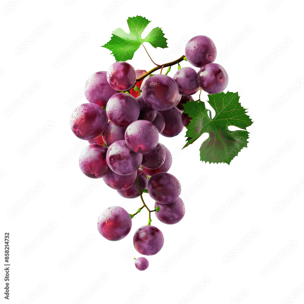 Isolated Grape Image on transparent background with Flying Violet Red ...