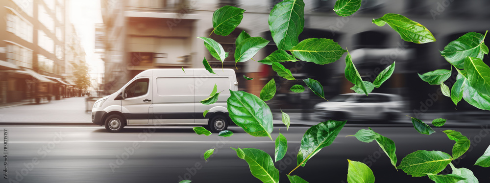 green sustainable eco friendly delivery truck van, carbon neutral ...