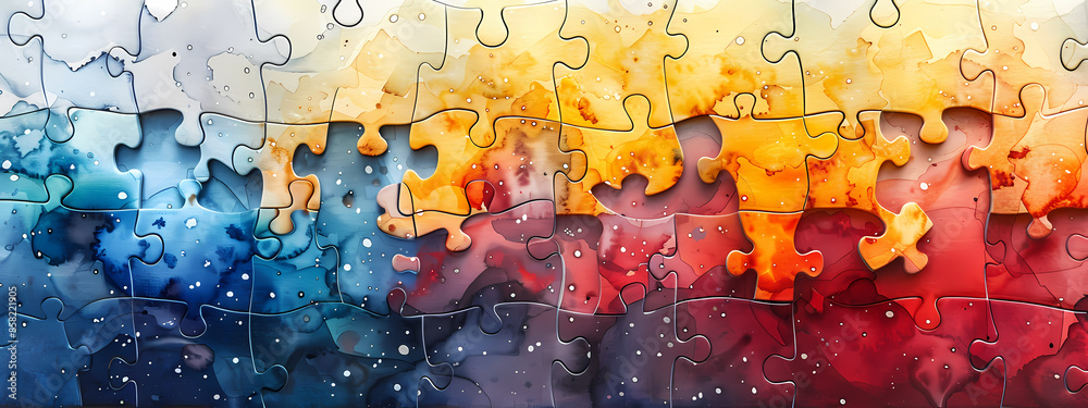 Colorful Jigsaw Puzzle Pieces, Abstract Puzzle Piece Patterns, Dynamic ...