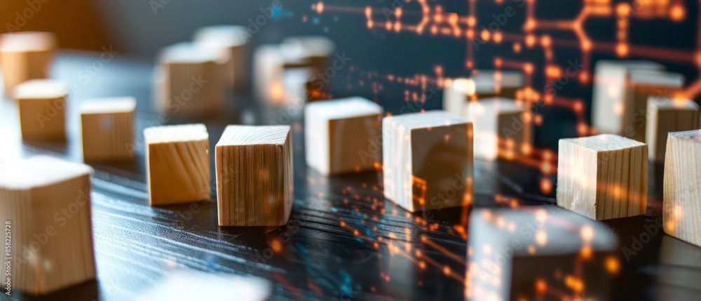 A conceptual illustration of a wooden cube as a foundation for ...