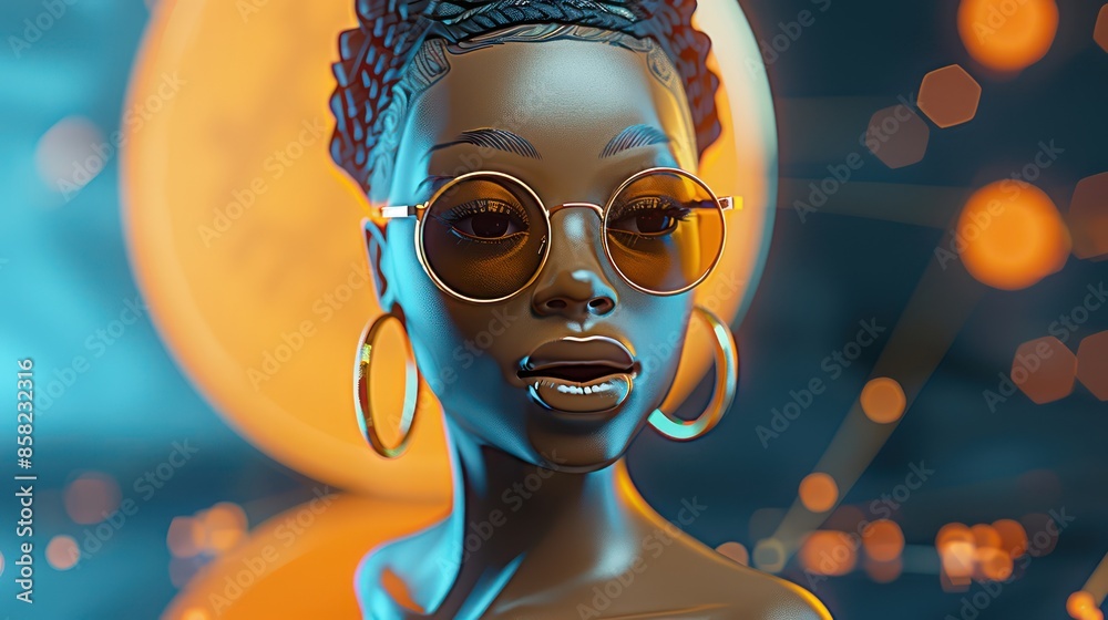 Professional portrait of a stunning woman wearing a retro-inspired ...