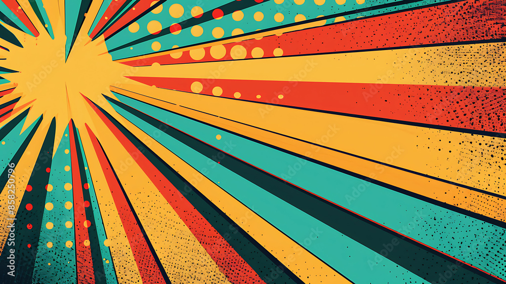 retro-inspired comic book background with layered geometric shapes ...