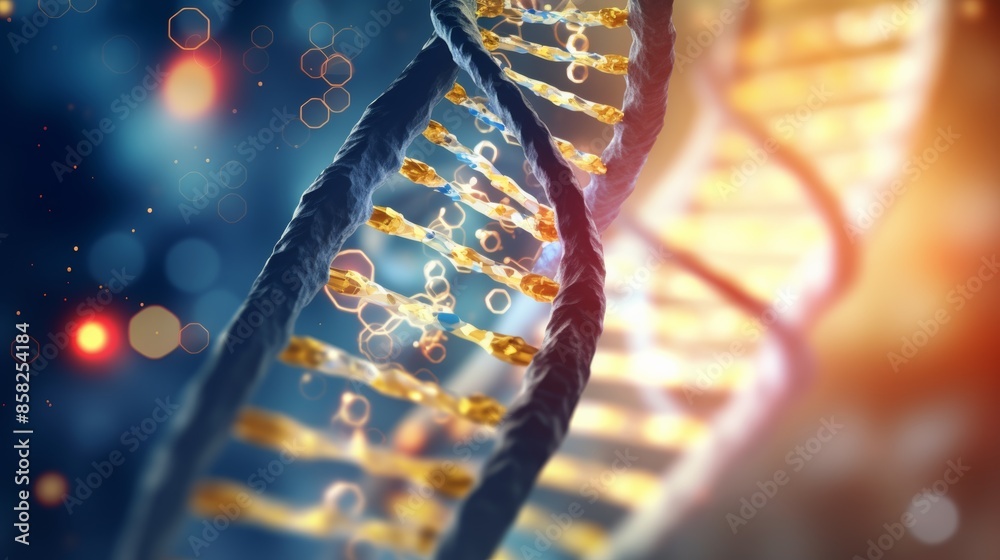 A dynamic animation of a digital DNA molecule, its structure seamlessly ... A dynamic animation of a digital DNA molecule, its structure seamlessly ...