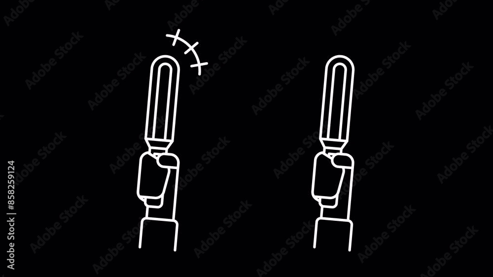 Hand waving k-pop light stick motion graphic with alpha channel. Hand ...