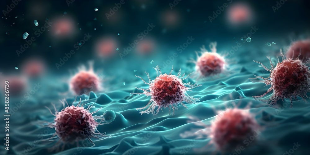 Microscopic view of cancer cells rapidly multiplying showing tumor ...