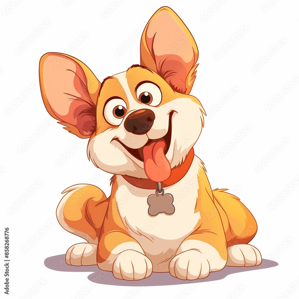 2d cartoon character clipart drawing of a dog on an isolated white ...