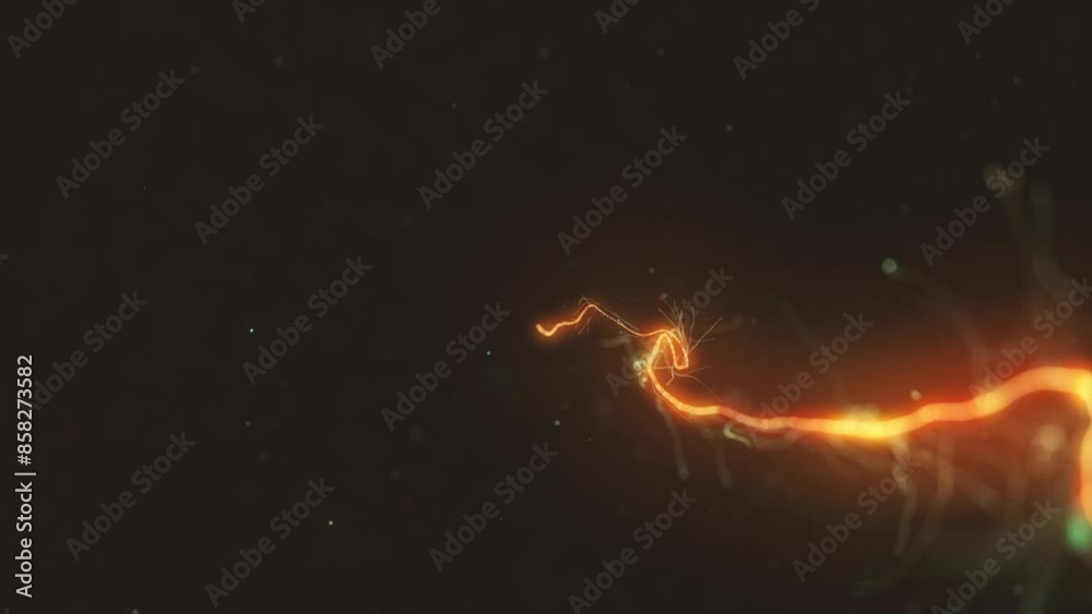 3d Distorted Ray Inside Particles Field/ Animation of a 3d distorted ...