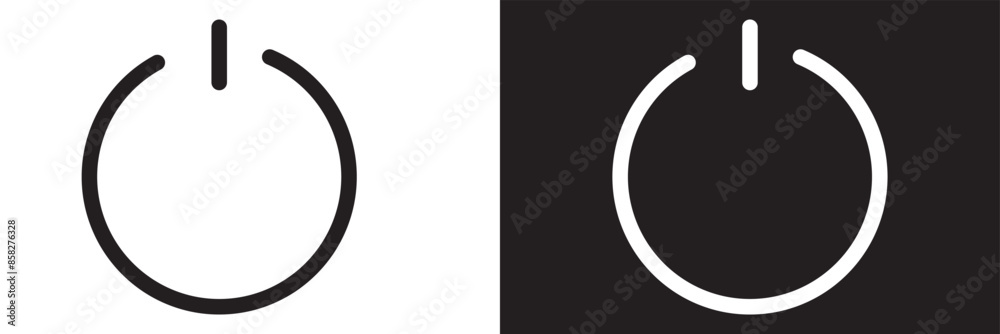 On off power button. Switch on switch off icon. Press start button sign ...