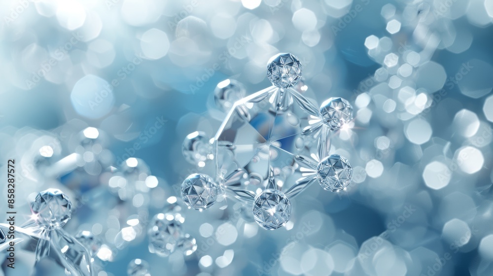 A 3D visualization of the structure of a diamond, showcasing the strong ...