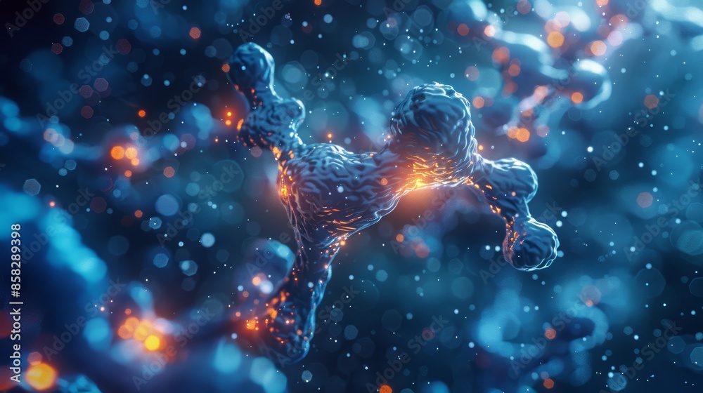 A conceptual image of a molecule interacting with a sensor surface ...