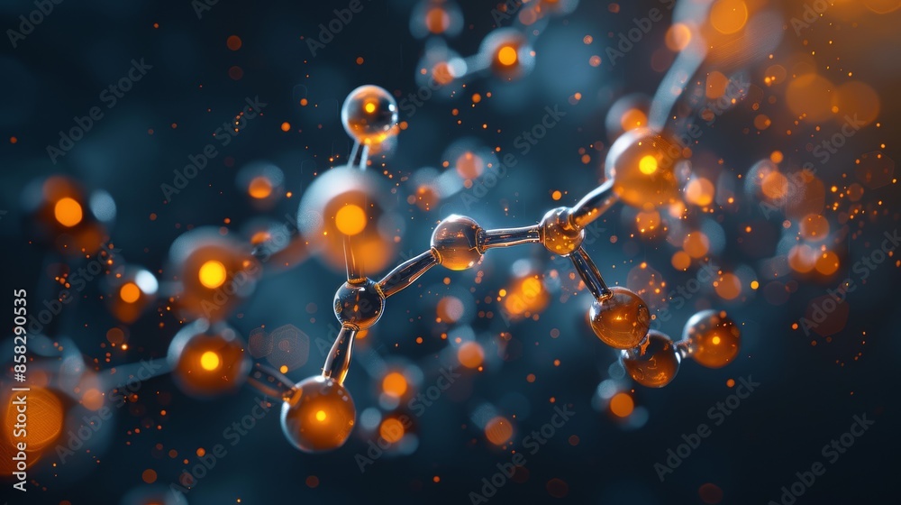 A digital illustration showing the molecular structure of a solvent ...