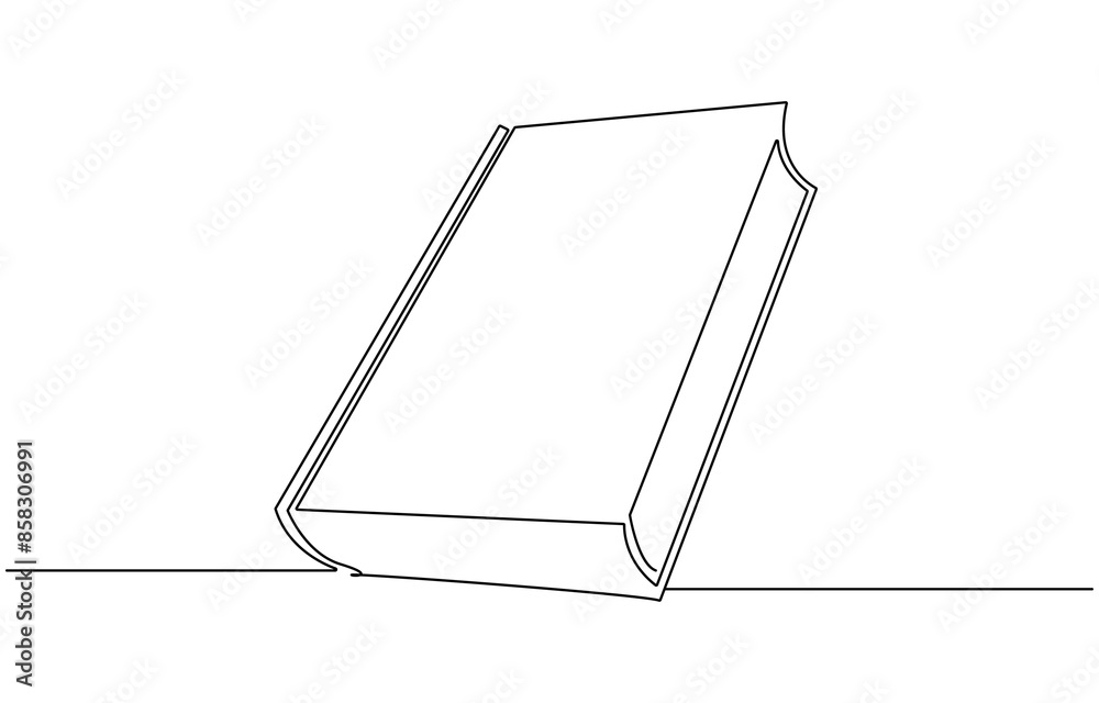 Continuous line drawing of book opening vector illustration, Continuous ...