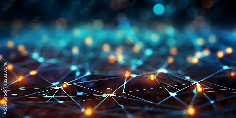 Network of Interconnected Nodes and Pathways Abstract Technology ...