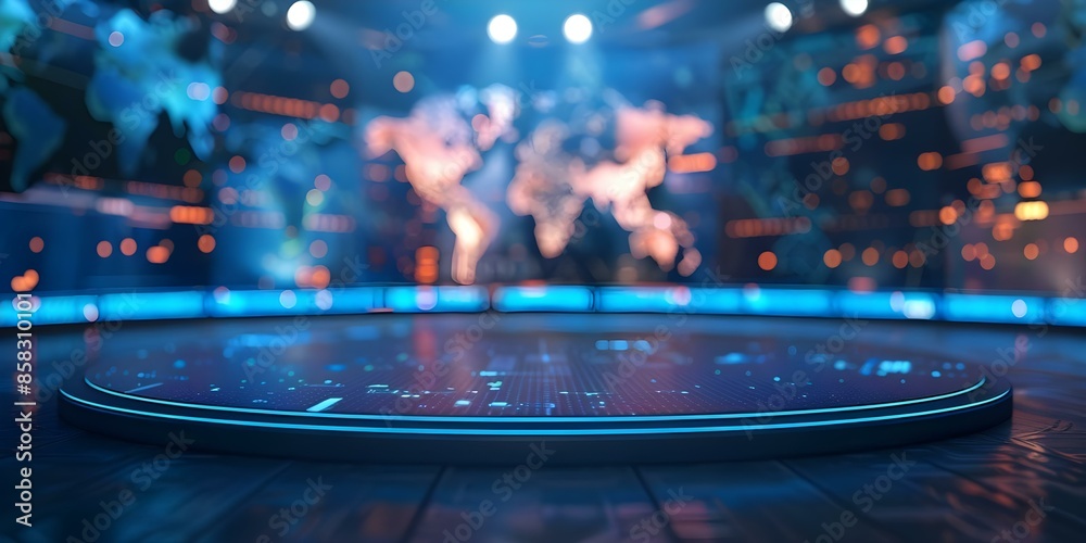 Creating a 3D virtual news studio backdrop for TV shows and broadcasts ...