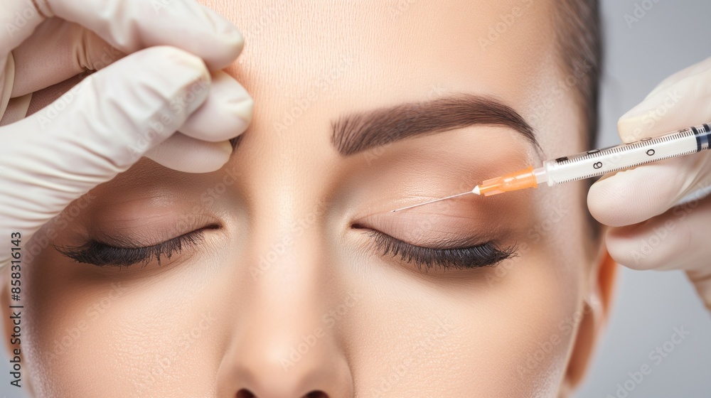 Foto De Botox Injections Neurotoxin Botulinum Into The Skin Young