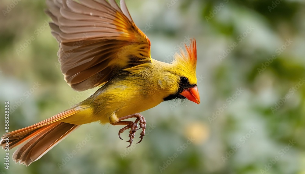 Rare yellow male Northern Cardinal - Cardinalis cardinalis - a genetic ...