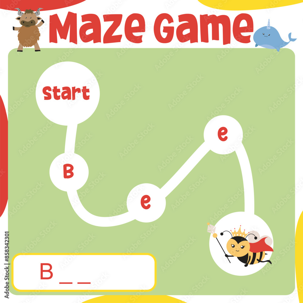 Maze game worksheet. Worksheet for learning English. Educational ...