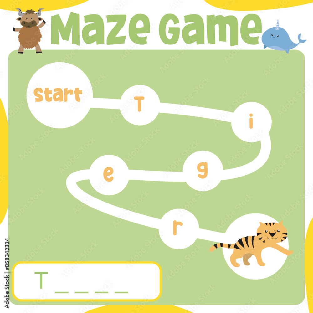 Maze game worksheet. Worksheet for learning English. Educational ...