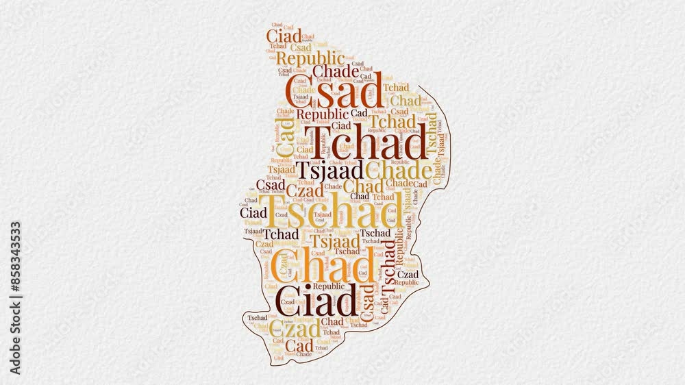 Chad logo animation. Chad boundary word cloud animation. Video of ...