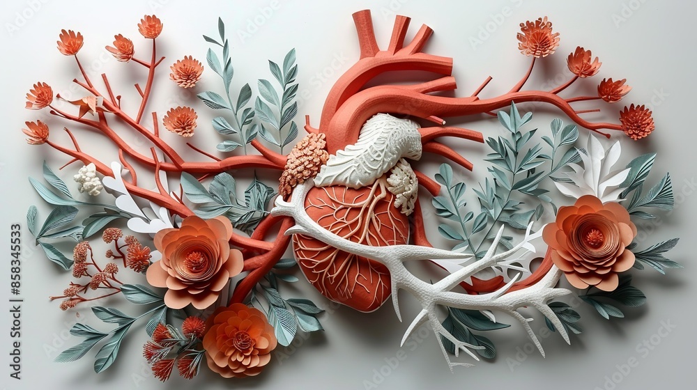 A detailed paper craft anatomy model of the human cardiovascular system ...