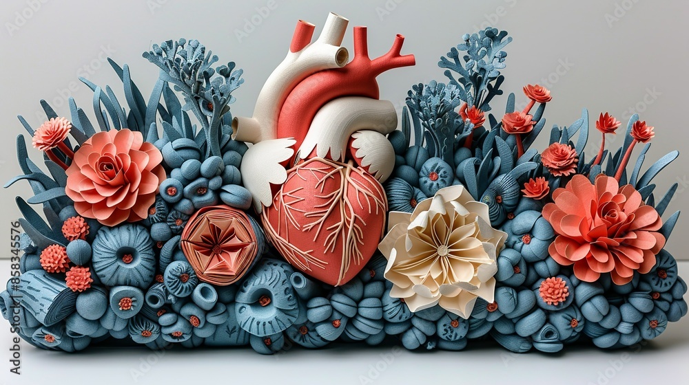 A detailed paper craft anatomy model of the human cardiovascular system ...