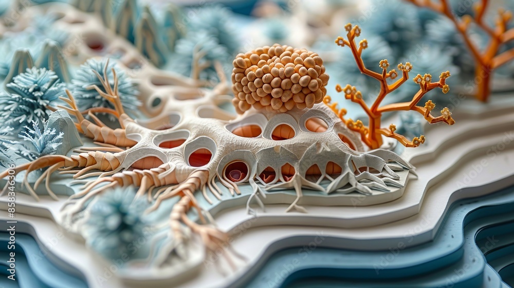 A highly detailed paper craft model of the human endocrine system ...
