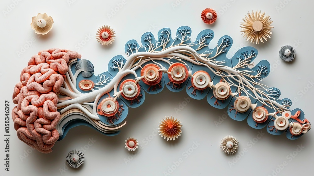 A highly detailed paper craft model of the human nervous system ...
