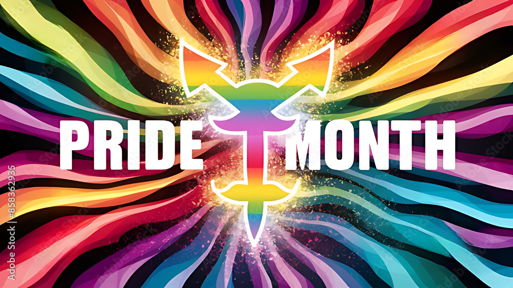 Pride month lgbt gay flag rainbow background lgbtq day poster. Month ...