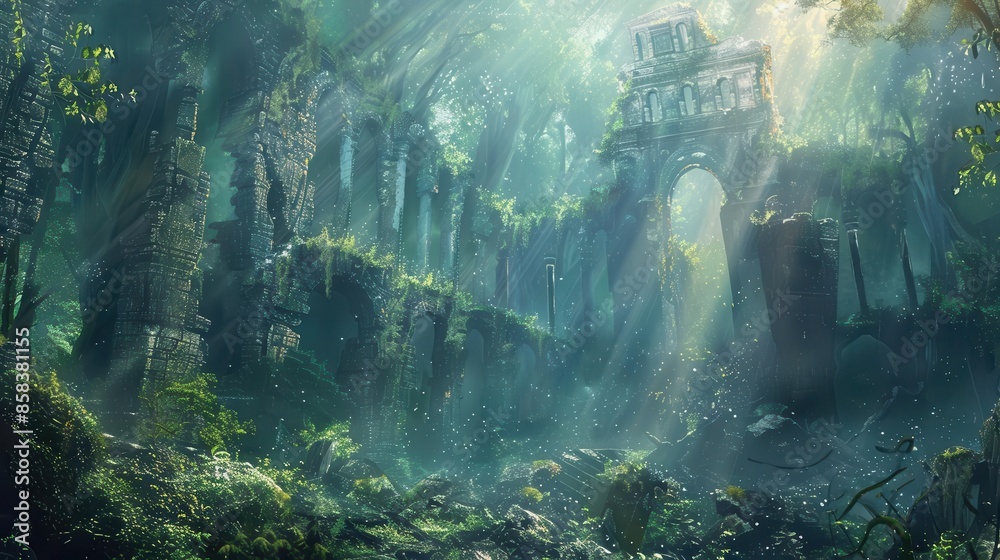 imaginative fantasy landscape with ethereal atmospherics lush ...