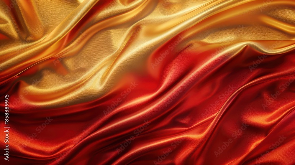 luxurious red and gold satin fabric texture background illustration ...
