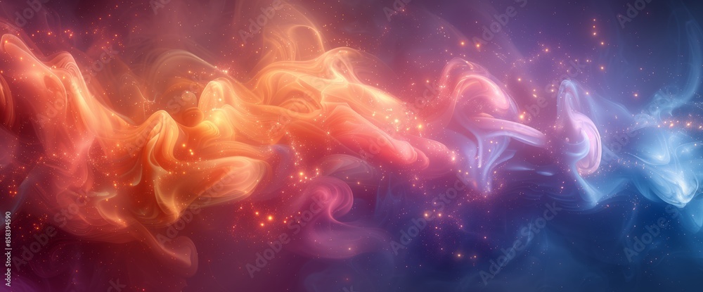 Stunning neon swirls with golden sparks and cosmic vibes, a mesmerizing ...