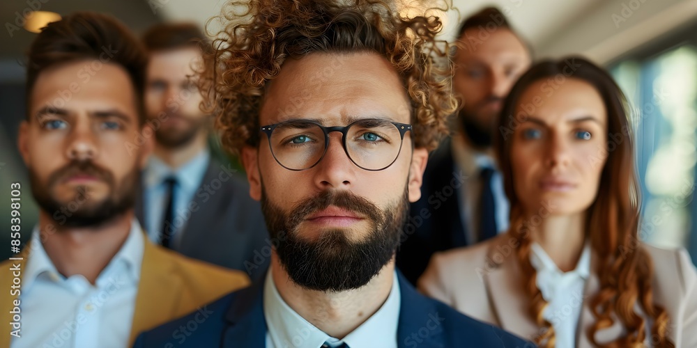 Realistic image of frustrated team facing declining sales and ...