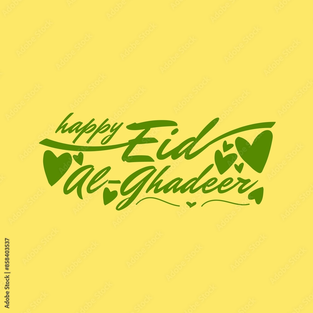 Happy Eid al ghadeer card design with yellow background, imam ali Stock ...