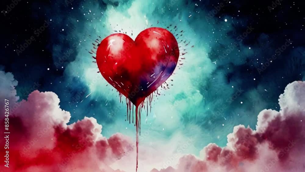 Red heart love mind mental flying healing in universe spiritual soul ...