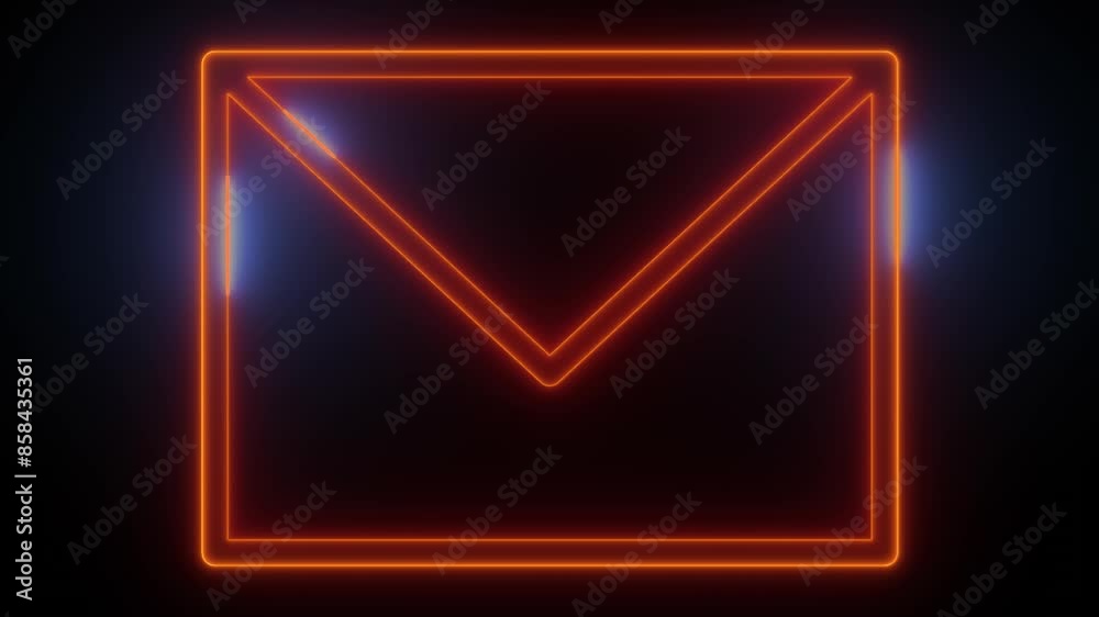 Neon Glow Mail Icons - A Vibrant Array for UI Design, Elevate your ...