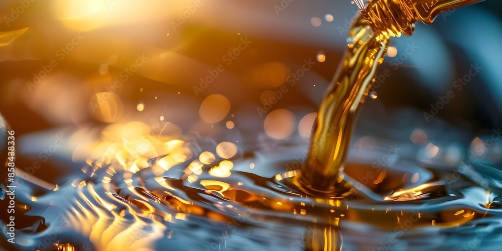 Waves of Motor Oil Splash in Car Engine, Lubricating Gears for Smooth ...