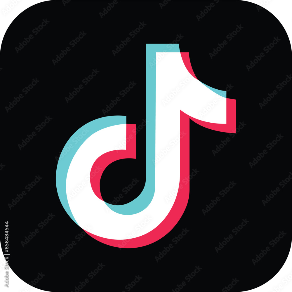Tik Tok social media logo icons in flat. Editorial popular Social media ...