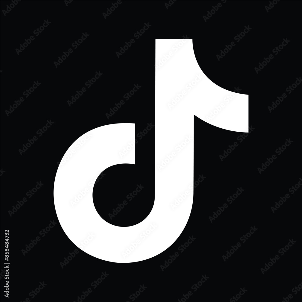 Tik Tok social media logo icons in flat. Editorial popular Social media ...