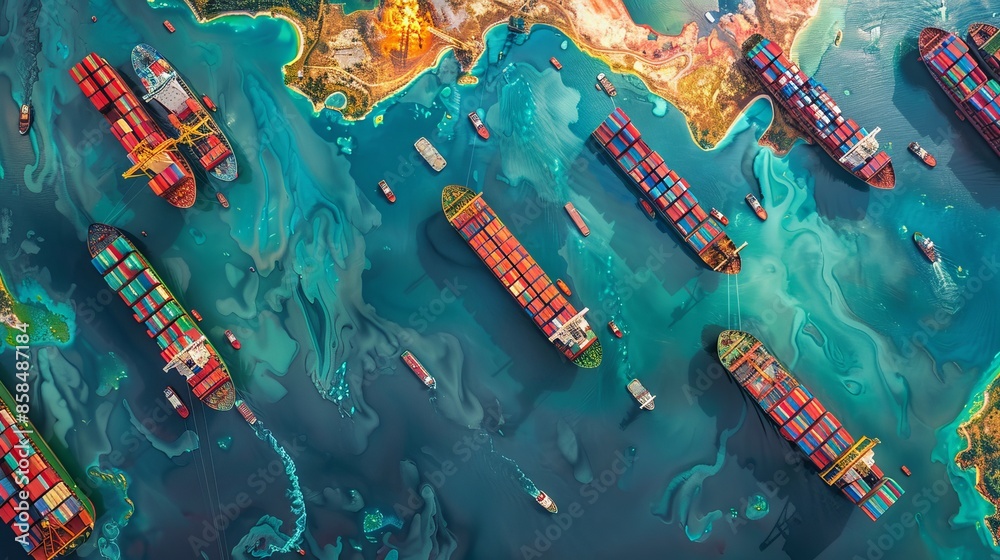 Cargo ships use artificial intelligence for global logistics and ...