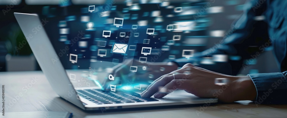 A person is using an AI tool to display digital documents on their ...
