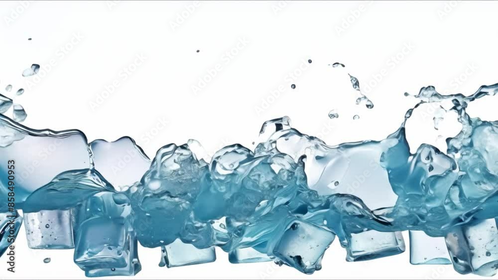 Assortment of melting ice cubes isolated on white perfect for various ...